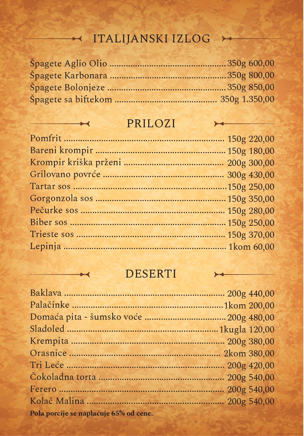 Meni | Stari Pingvin - posvećeni gostima i njihovom uživanju.